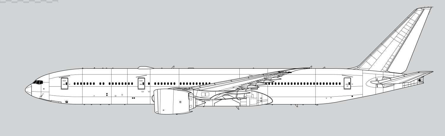 Boeing 777 Wide-Body Jet Royalty Free Vector Image
