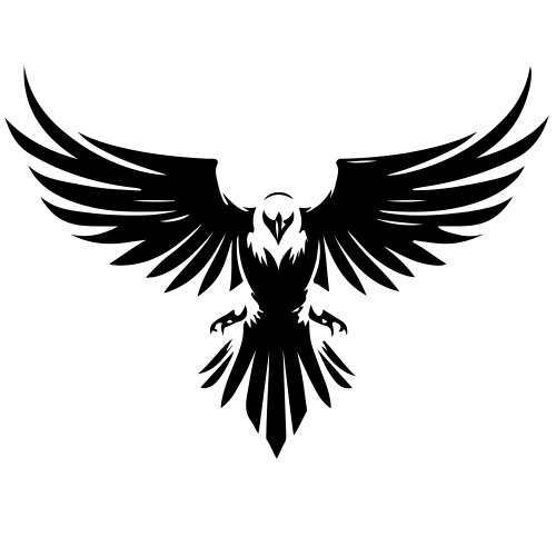 Eagle rising wings logo design template Royalty Free Vector