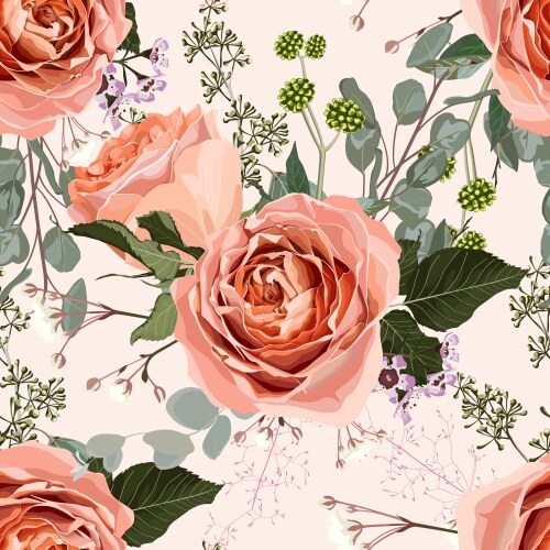 Floral seamless spring flowers pattern Royalty Free Vector