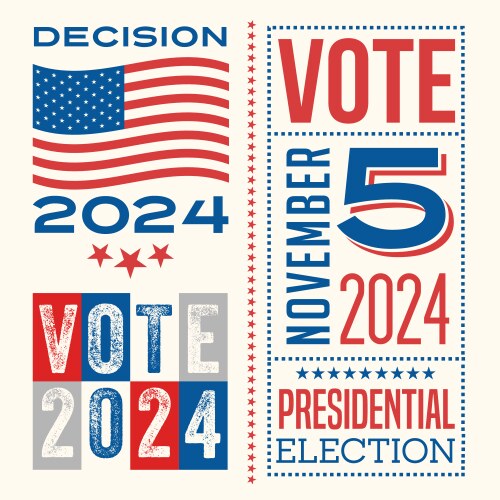 Usa election icon set Royalty Free Vector Image