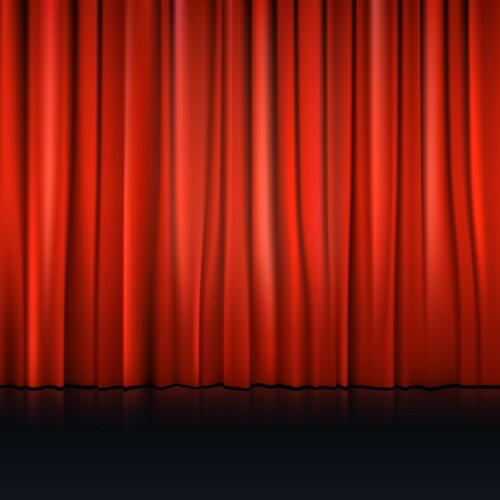 Red realistic curtains luxury closed curtain Vector Image