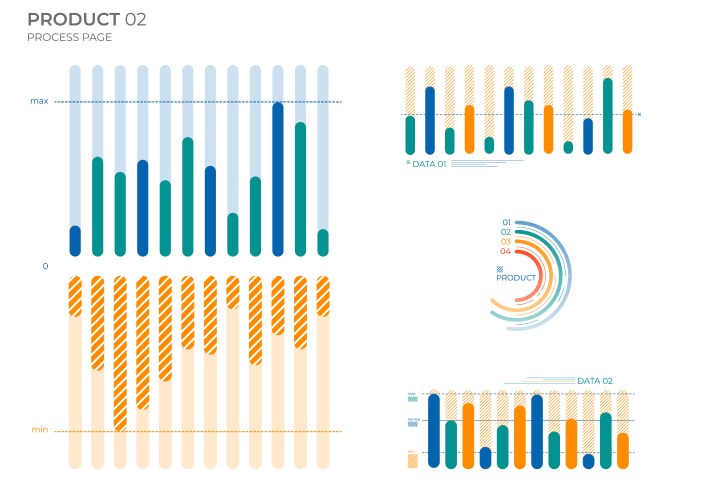 Presentation business analysis charts in color Vector Image