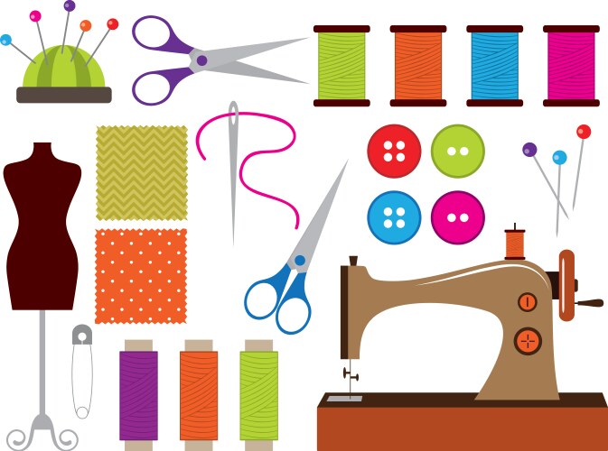Sewing set Royalty Free Vector Image - VectorStock