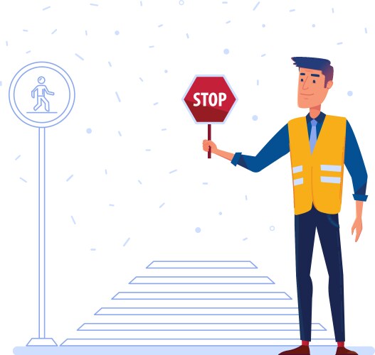 Traffic police cartoon Royalty Free Vector Image