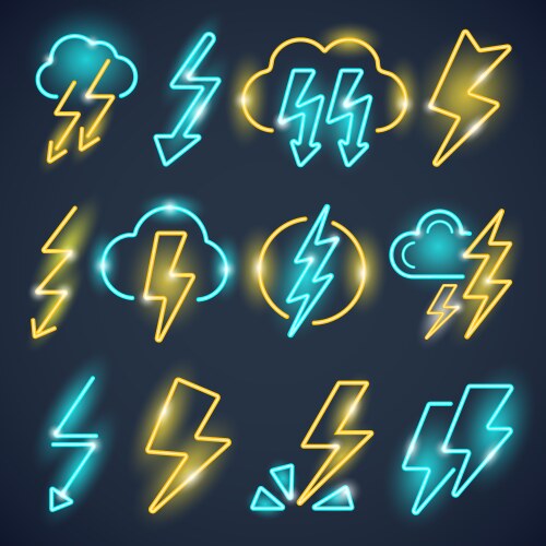Neon Lightning Bolt Vector Images (over 2,200)