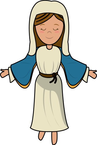 Virgin mary cartoon Royalty Free Vector Image - VectorStock