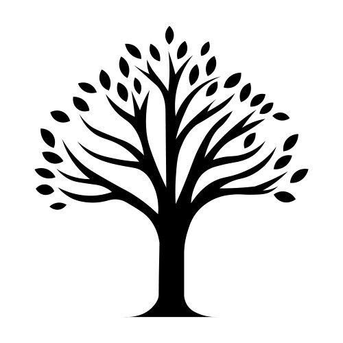 Black tree icon on white background Royalty Free Vector
