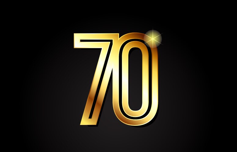 Number 70 logo icon design typography Royalty Free Vector