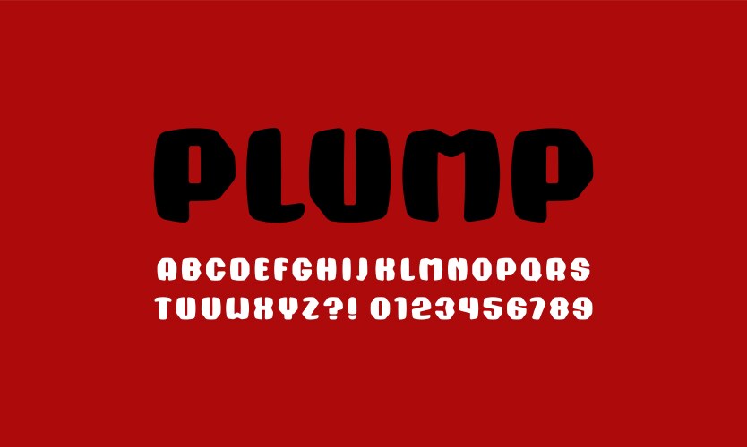 Plump sans serif font with rounded corners Vector Image