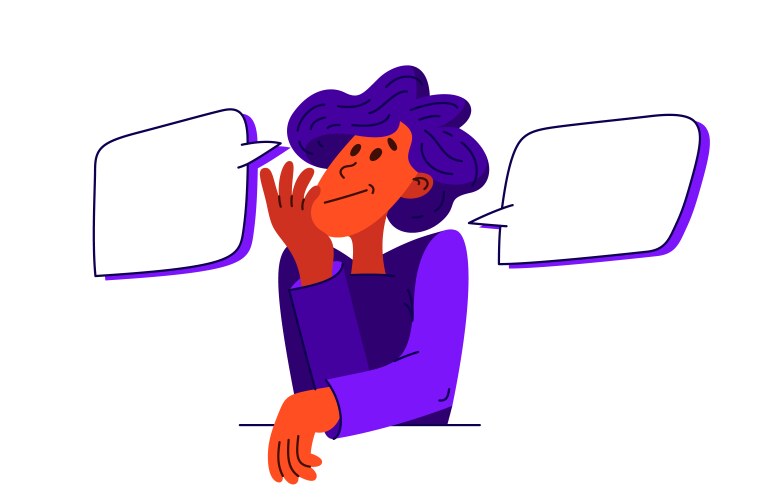 Young woman choosing between two options Vector Image Young woman choosing between two options Vector Image