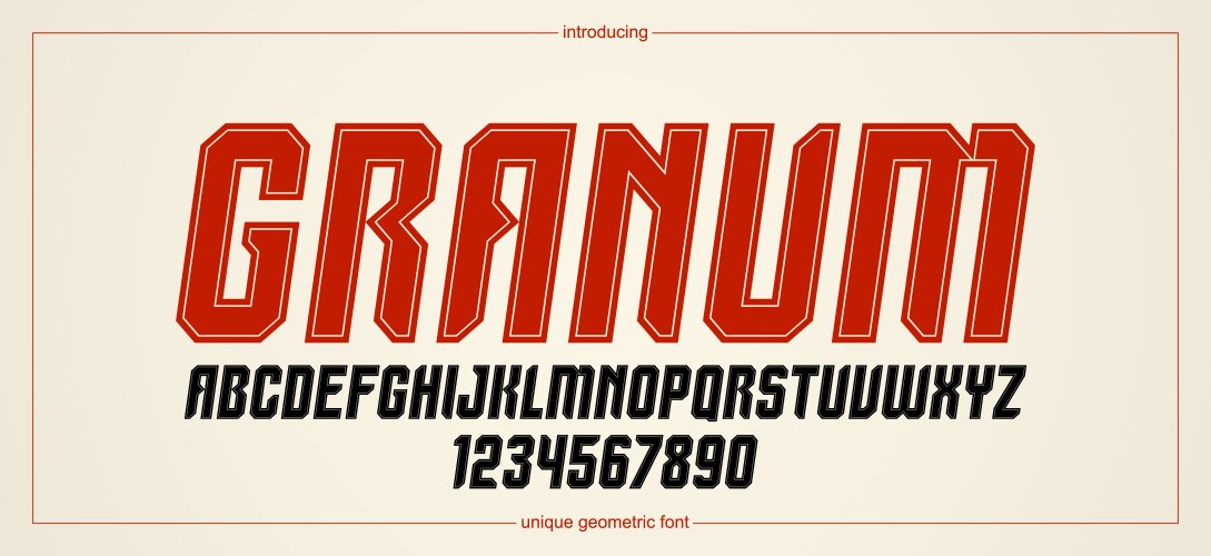 Bold and massive heavy geometric font for logo Vector Image