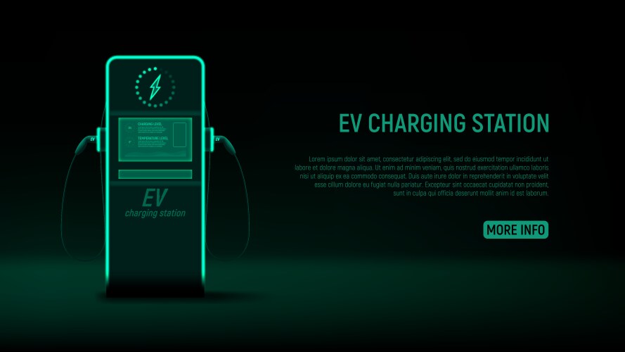 Neon Electric Vehicle Charging Station Royalty Free Vector
