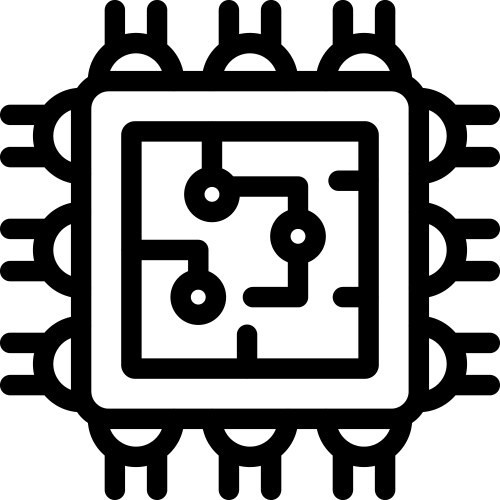 Electronic circuit board icon white Royalty Free Vector
