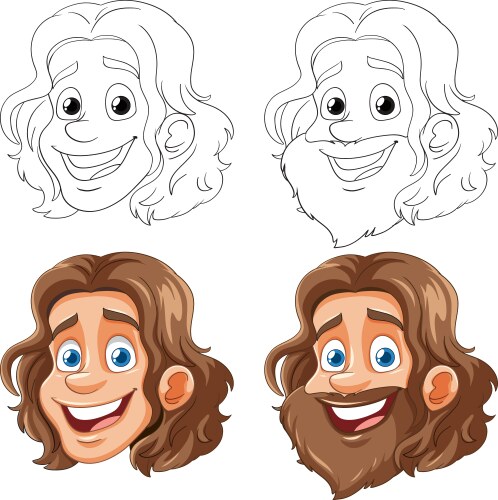 Two stages of a character process Royalty Free Vector Image