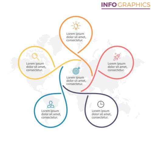 Linear infographics chart with 4 steps options Vector Image