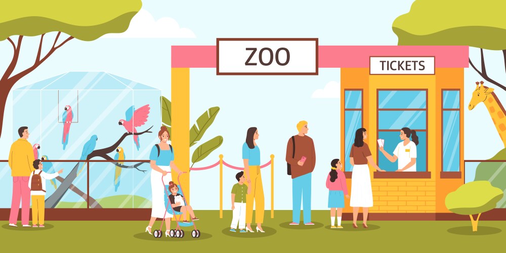 Zoo entrance background Royalty Free Vector Image