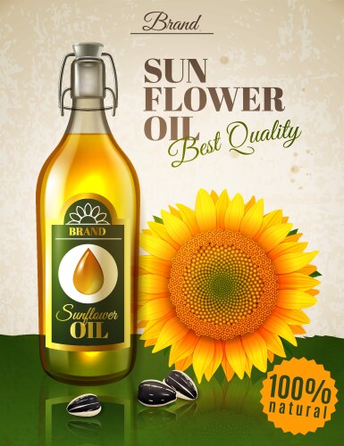 Sunflower cooking oil Royalty Free Vector Image