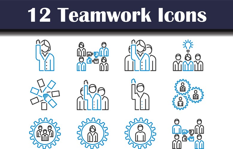 Community icon set collection of people teamwork Vector Image