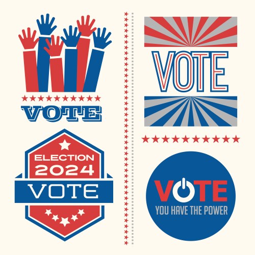 Usa election icon set Royalty Free Vector Image