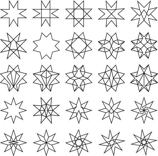 Linear stars set Royalty Free Vector Image - VectorStock