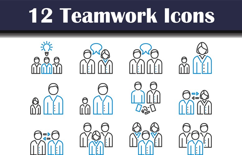 Teamwork icon set Royalty Free Vector Image - VectorStock