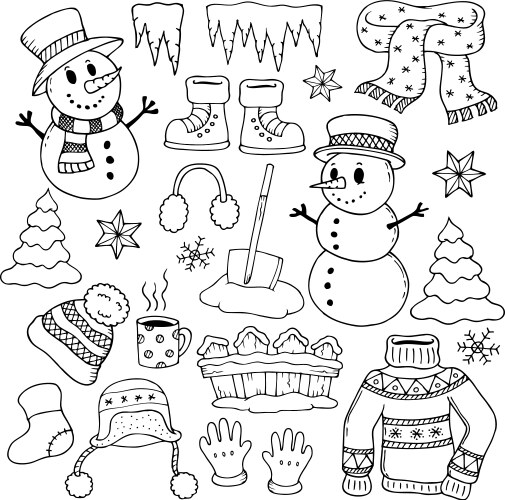 Winter Clipart Black and White Vector Images (over 4,100)