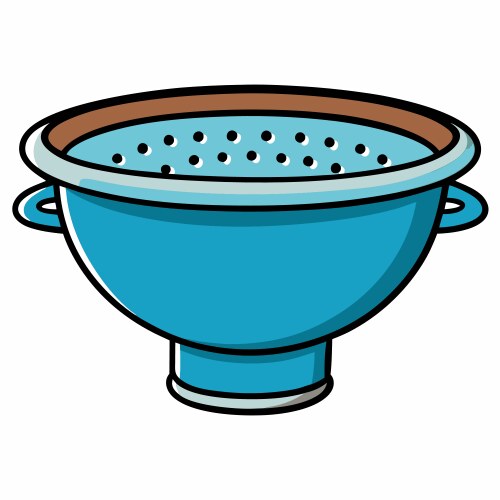 Colander flat design Royalty Free Vector Image
