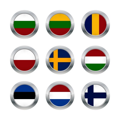 Flag buttons set 1 Royalty Free Vector Image - VectorStock
