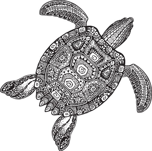 Sea turtle tattoo Royalty Free Vector Image - VectorStock