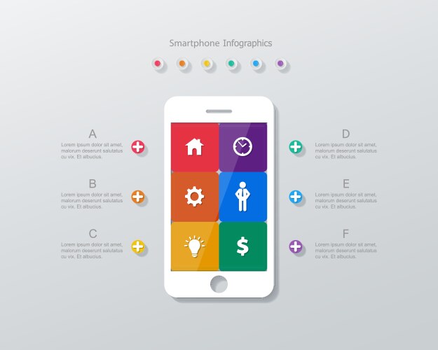 Smartphone apps infographics Royalty Free Vector Image
