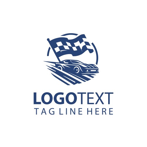 Racing car flag logo Royalty Free Vector Image