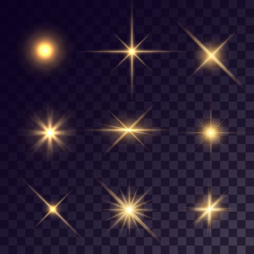 Star lighting effects Royalty Free Vector Image