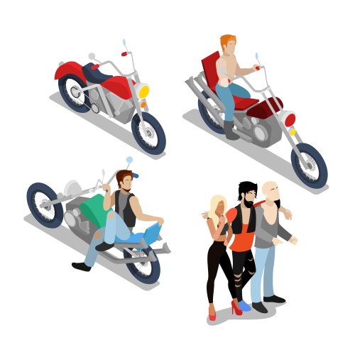 Motorcycle riders racing bikes offroad motocross Vector Image
