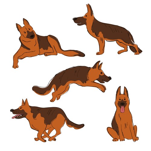 Running cartoon dog animation sprite sheet Vector Image
