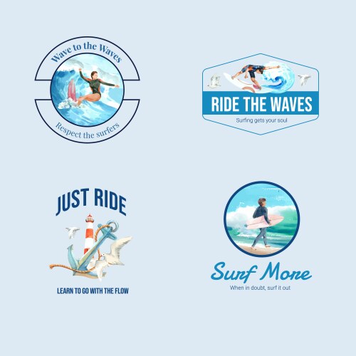 Surf board icon logo image Royalty Free Vector Image