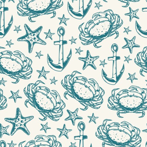 Navy seamless pattern marine design elements Vector Image