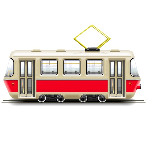Retro tram car icon cartoon style Royalty Free Vector Image