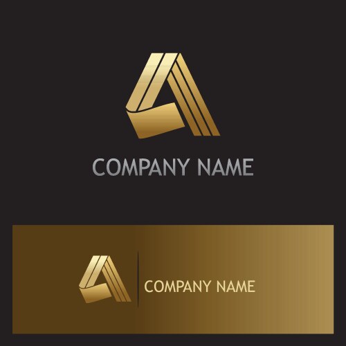 Circle triangle gold logo Royalty Free Vector Image