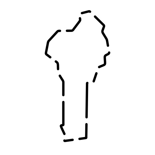 Benin Simplified Outline Map Royalty Free Vector Vectorstock