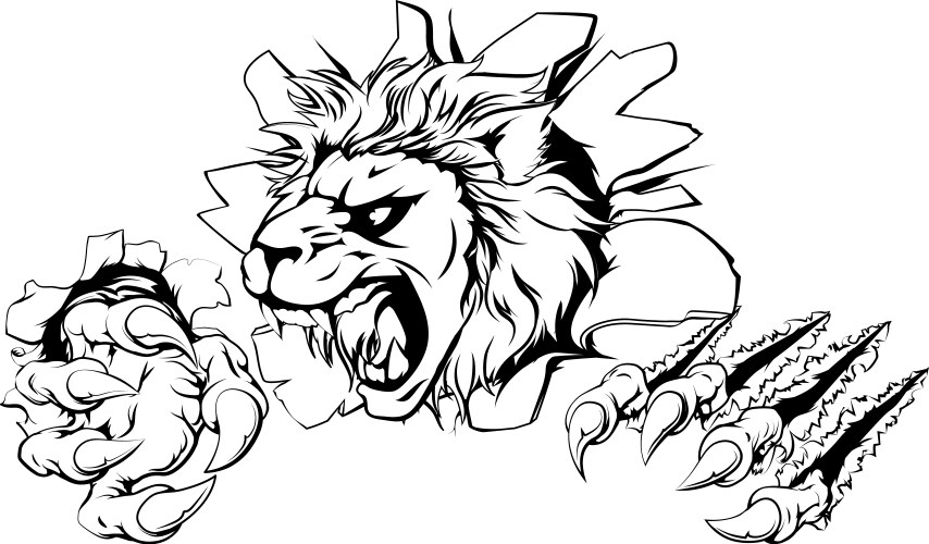mean lion face