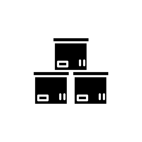 Boxes icon set inventory cargo storage cardboard Vector Image