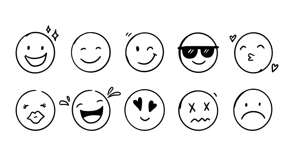 Smiling Face Line Drawing Vector Images (over 19,000)