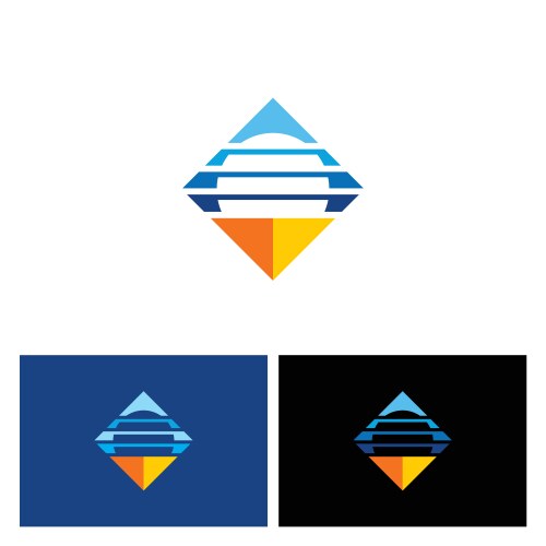 Line horizon company logo Royalty Free Vector Image