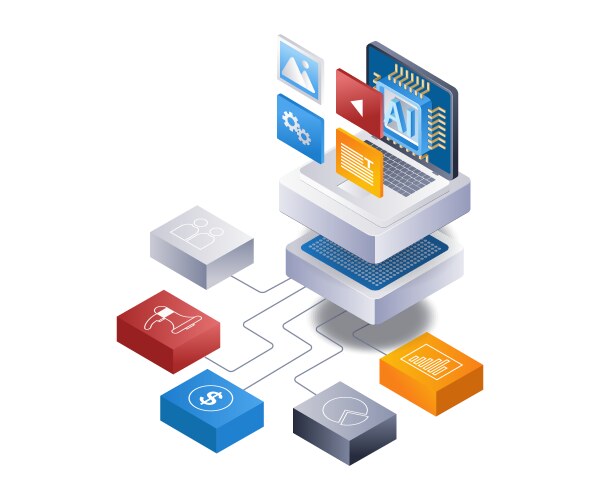 Artificial intelligence startup analysis data Vector Image