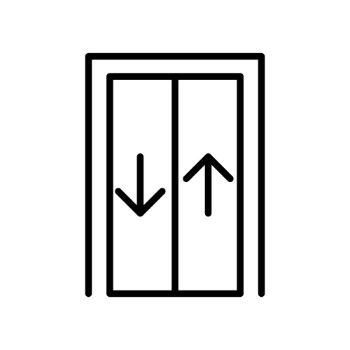 Elevator lift button icon linear logo mark Vector Image
