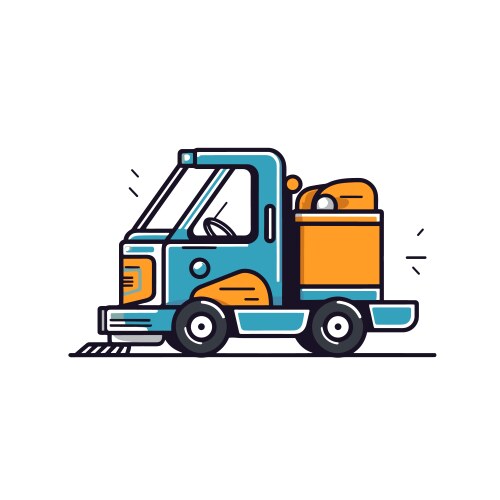 Cartoon street sweeper Vector Images & Graphics for Commercial Use ...