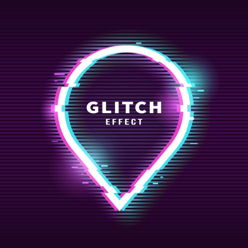 Abstract glitch ring with distortion light effect Vector Image