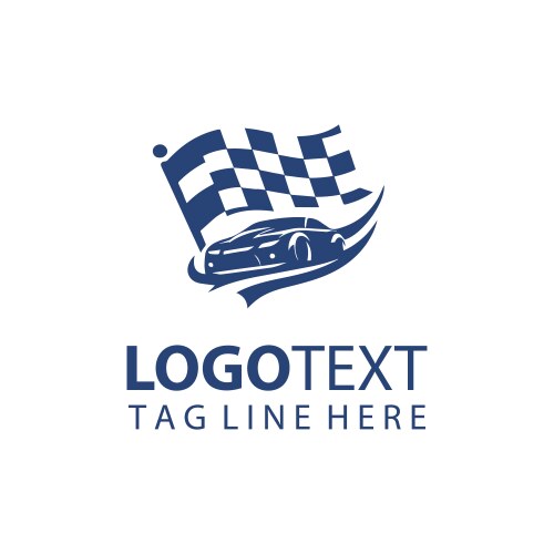 Racing car flag logo Royalty Free Vector Image