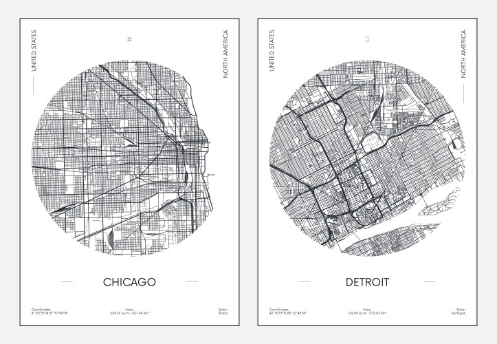 Detroit Map Vector Images (over 230)