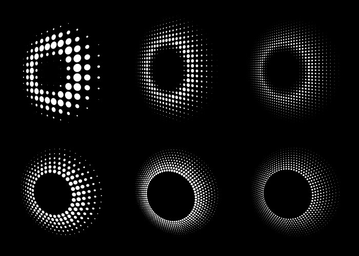 Original circle dotty frames spray background Vector Image